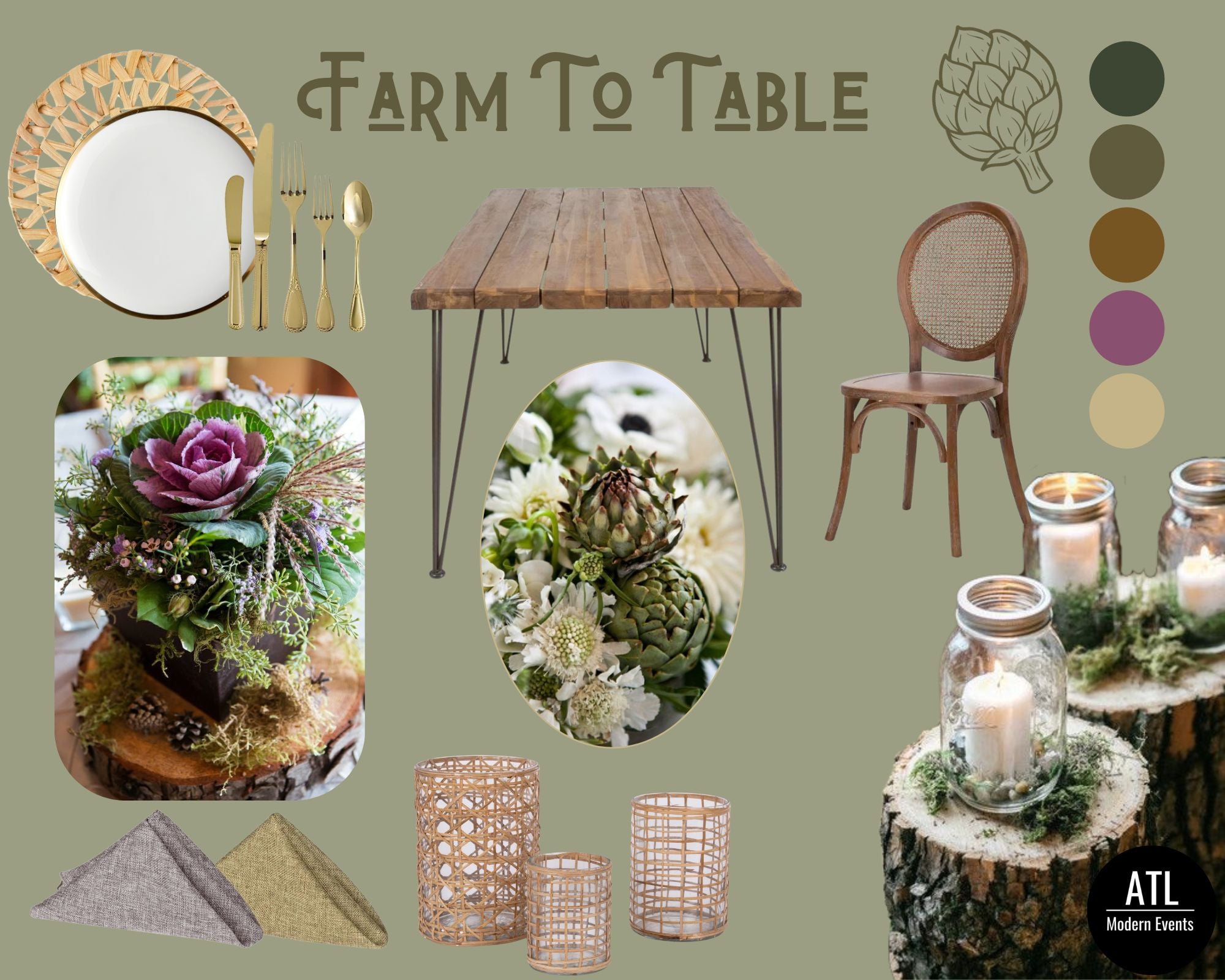 Farm to Table - Rustic Themed Party Decor – Atlanta Modern Events